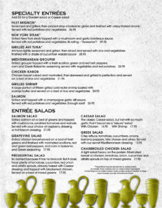 Grapevine Menu - Grapevine Restaurant