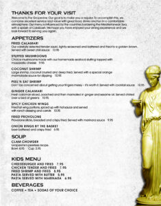 Grapevine Restaurant Appetizer Menu Grapevine Restaurant Calabash NC